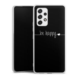 DeinDesign Galaxy A53 5G Handy Silikon H&uuml;lle Case transparent Handyh&uuml;lle Sayings Happiness Statement Silikon Case