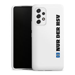 DeinDesign Galaxy A53 5G Handy Silikon H&uuml;lle Case wei&szlig; Handyh&uuml;lle Transparent Hamburger Sv Hsv Silikon Case