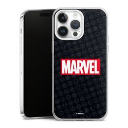 DeinDesign iPhone 14 Pro Max Handy Silikon H&uuml;lle Case transparent Handyh&uuml;lle Logo Marvel Comic Silikon Case