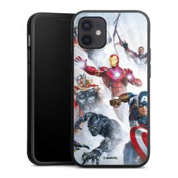DeinDesign iPhone 12 mini Handy Premium Silikon H&uuml;lle Handyh&uuml;lle schwarz Case Marvel Avengers Official Licensed Product Silikon Premium Case