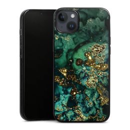 DeinDesign iPhone 14 Plus Handy Silikon H&uuml;lle Case schwarz Handyh&uuml;lle Muster Glitzer Marble