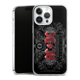 DeinDesign iPhone 14 Pro Max Handy Silikon H&uuml;lle Case transparent Handyh&uuml;lle Merchandise Black Ice Acdc Silikon Case