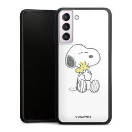 DeinDesign Galaxy S21 5G Handy Premium Silikon H&uuml;lle Handyh&uuml;lle schwarz Case Snoopy Love Peanuts Silikon Premium Case