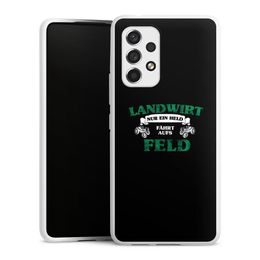 DeinDesign Galaxy A53 5G Handy Silikon H&uuml;lle Case wei&szlig; Handyh&uuml;lle Tractor Farmer Wisdom Silikon Case