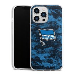 DeinDesign iPhone 13 Pro Handy Silikon H&uuml;lle Case wei&szlig; Handyh&uuml;lle Flag Hertha Bsc Logo Silikon Case