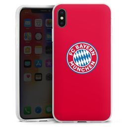 DeinDesign iPhone Xs Max Handy Silikon H&uuml;lle Case transparent Handyh&uuml;lle Fc Bayern M&uuml;nchen Fcb Logo Silikon Case