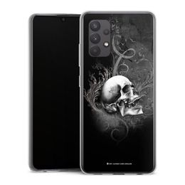 DeinDesign Galaxy A32 4G Handy Silikon H&uuml;lle Case transparent Handyh&uuml;lle Gothic Skull Skulls Silikon Case