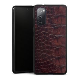 DeinDesign Galaxy S20 FE 5G Handy Silikon H&uuml;lle Case schwarz Handyh&uuml;lle Animal Print Crocodile Leather