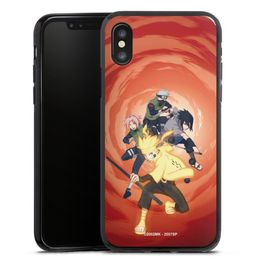 DeinDesign iPhone X Handy Silikon H&uuml;lle Case schwarz Handyh&uuml;lle Naruto Shippuden Sasuke Sakura