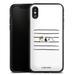 DeinDesign iPhone Xs Handy Silikon H&uuml;lle Case schwarz Handyh&uuml;lle Snoopy Dog Peanuts