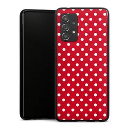 DeinDesign Galaxy A52s 5G Handy Silikon H&uuml;lle Case schwarz Handyh&uuml;lle Points Polka Dots Retro