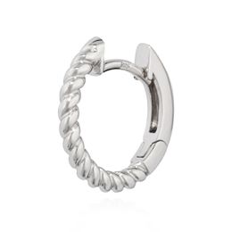 NKlaus Klappcreolen Einzel verdreht Klappcreole 925 Silber rhodiniert 15mm Damen Creole Oh, 15mm