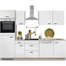 Optifit Küchenzeile Faro, mit E-Geräten, Breite 270 cm, weiß