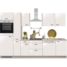 Optifit Küchenzeile Faro, mit E-Geräten, Breite 300 cm, weiß