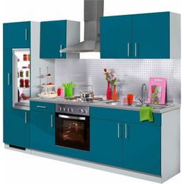 Wiho-Küchen wiho Küchen Küchenzeile Kiel, mit E-Geräten, Breite 270 cm, blau|grau