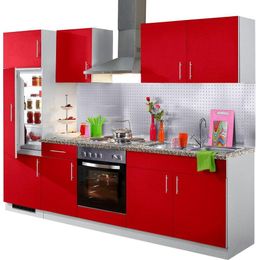 Wiho-Küchen wiho Küchen Küchenzeile Kiel, mit E-Geräten, Breite 270 cm, beige|rot
