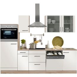 Optifit Küchenzeile Kalmar, mit E-Geräten, Breite 270 cm, weiß