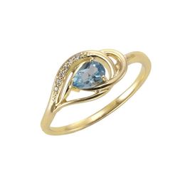 Vivance Fingerring 375/- Gelbgold mit Blautopas/Zirkonia, gelb