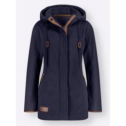 WITT Damen Kapuzenfleecejacke mit verdecktem Rei&szlig;verschluss, marine, Gr&ouml;&szlig;e 40