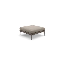 DEDON MU Lounge Hocker 90x90 cm inkl. Sitzkissen Vucano/Natura Ash Aluminium/DEDON-Faser