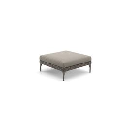 DEDON MU Lounge Hocker 90x90 cm inkl. Sitzkissen Vucano/Natura Taupe Aluminium/DEDON-Faser