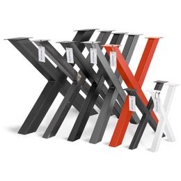 HOLZBRINK Tischkufen X-Form aus Vierkantprofilen 40x40 mm, x-förmiges Tischgestell 40x43 cm, Tiefschwarz, HLT-03-F-BB-9005 - Schwarz