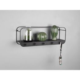 Mirrors and More - Wandregal liandra aus Metall schwarz & 5 Haken 50x18cm