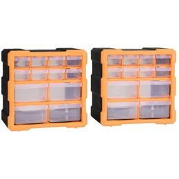 Prolenta Premium - Multi-Schubladen-Organizer 2 Stk. 12 Schubladen - Orange