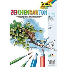 Folia Tonpapier Zeichenkarton weiß 120 g/qm 25 Blatt