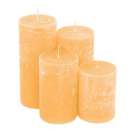 buttinette Rustikale Kerzen, honig, abgestuft, 4 Stück