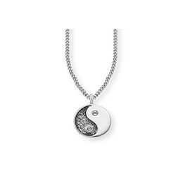 CAI CAÏ Kette mit Anhänger 925/- Sterling Silber rhodiniert Zirkonia Yin Yang, weiß