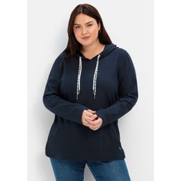 sheego Große Größen: Sweatshirt mit doppelten Kapuzenbändern, nachtblau, Gr.52/54