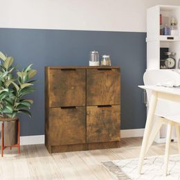 MAISONCHIC 2er Set Sideboards Kommoden für Wohnzimmer Küche Räuchereiche 30x30x70 cm Holzwerkstoff DE25612