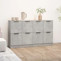 MAISONCHIC - 2er Set Sideboards Kommoden für Wohnzimmer Küche Betongrau 60x30x70 cm Holzwerkstoff DE45361