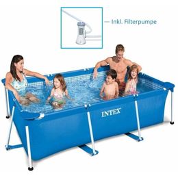 28272 + 28604 Swimming Pool Schwimmbecken Aufstellpool Rechteck 300x200x75 + Pumpe - Intex