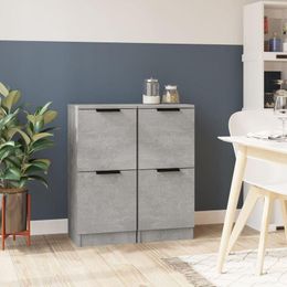 MAISONCHIC - 2er Set Sideboards Kommoden für Wohnzimmer Küche Betongrau 30x30x70 cm Holzwerkstoff DE30425