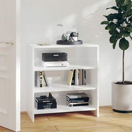 MAISONCHIC Sideboard Kommode für Wohnzimmer Küche Hochglanz-Weiß 70x40,5x75 cm Holzwerkstoff DE70788