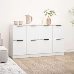 MAISONCHIC - 2er Set Sideboards Kommoden für Wohnzimmer Küche Weiß 60x30x70 cm Holzwerkstoff DE84777