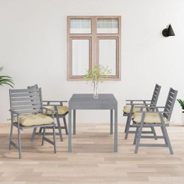 MAISONCHIC 4er Set Gartenstühle mit Kissen Esszimmerstühle Stühle für Balkon Garten Terrasse Massivholz Akazie DE98988