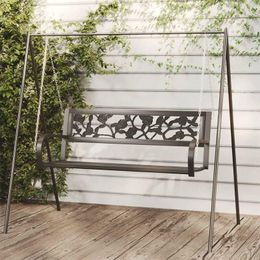 MAISONCHIC - Hollywoodschaukel Gartenliege Schaukelbank für Garten & Terrasse 125 cm Stahl und Kunststoff Schwarz DE15300
