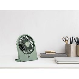 REALITY LEUCHTEN Schreibtisch Ventilator BREEZY - 3 Stufen, Grün Höhe 23cm Akku & USB-C Anschluß