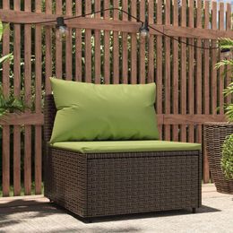 MAISONCHIC - Garten-Mittelsofa Gartensofa Loungesofa mit Kissen Braun Poly Rattan DE22108