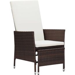 MAISONCHIC - Garten-Gartenliege Liegestuhl Relaxliege für Garten, Balkon und Terrrasse mit Auflagen Poly Rattan Braun DE53096