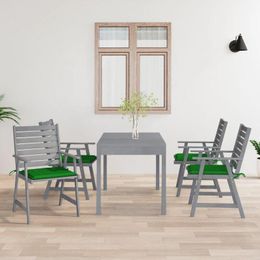 MAISONCHIC 4er Set Gartenstühle mit Kissen Esszimmerstühle Stühle für Balkon Garten Terrasse Massivholz Akazie DE80202