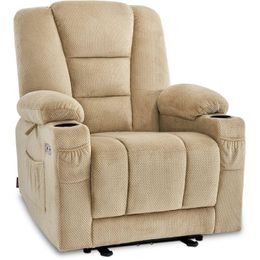 Mcombo - m Fernsehsessel elektrisch verstellbar, Relaxsessel mit Liegefunktion, tv Sessel mit Massage & Wärmefunktion, usb & Getränkehalter,