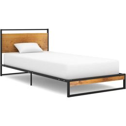 MAISONCHIC Bettgestell Einzelbett Bett für Schlafzimmer Metall 100x200 cm DE93798
