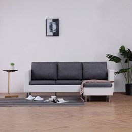 MAISONCHIC 3-Sitzer-Sofa Loungesofa Couch Modern mit Kissen Weiß Kunstleder DE88151 - Weiß