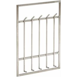 Wandgarderobe Metall Silber 60x100x7,5 cm Design Flurgarderobe Stahl, Hakenleiste Wandpaneel, Garderobe Wand, Garderobenleiste Flur - FineBuy