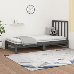 MAISONCHIC Tagesbett Ausziehbar Doppelbett Bett für Schlafzimmer Grau 2x(90x190) cm Massivholz Kiefer DE42928