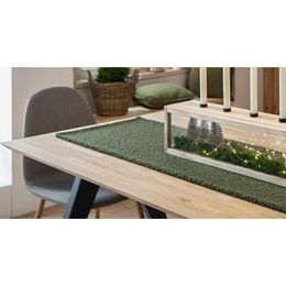 Tischläufer Moos in Teddyfell Optik, grün, 40x140 cm, weich, Mitteldecke